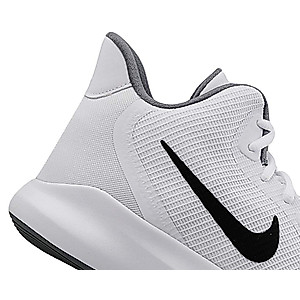 Nike Unisex-Adult Precision III Basketball Shoe, White/Black, 3.5 Regular US