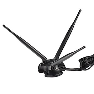 Eightwood 2.4GHz 5GHz Dual Band WiFi Antenna, 3 RP-SMA Connector WiFi 6 Antenna Magnetic Base for PC Desktop Computer, PCIe WiFi Card, WiFi Wireless Router, Mobile Hotspot, External WiFi USB Adapter