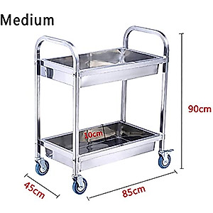Medical Cart Lab Serving Cart, Utility Cart, Rolling Cart Two-Story Cart Delivery Dining Car Collecting Dining Car Collecting Bowl Car Double-Decker Restaurant Serving Cart (Size : Medium)