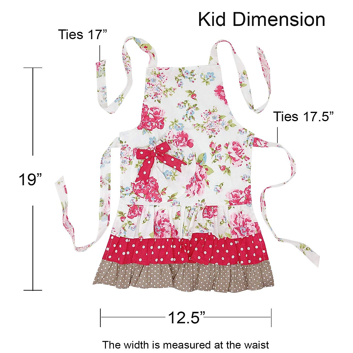 Wrapables Mother and Daughter Ruffles and Roses Apron for Baking, Cooking & Crafts, Mommy & Me Set