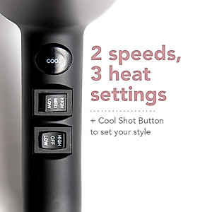 SRI Salon Dry Pro, Infrared Light Blow Dryer with Salon Results, Negative Ions for Reduced Frizz, Fast-Drying & Max Shine, 1875W, Free Attachments - Concentrator, Diffuser, & Comb