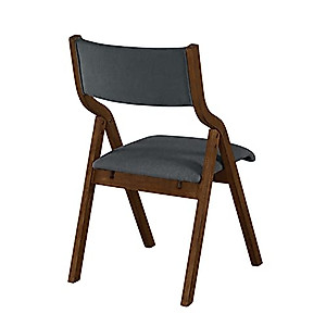 Ball & Cast Modern Folding Chairs Foldable Dining Chairs Set of 2, 18" Seat Height, Dark Grey