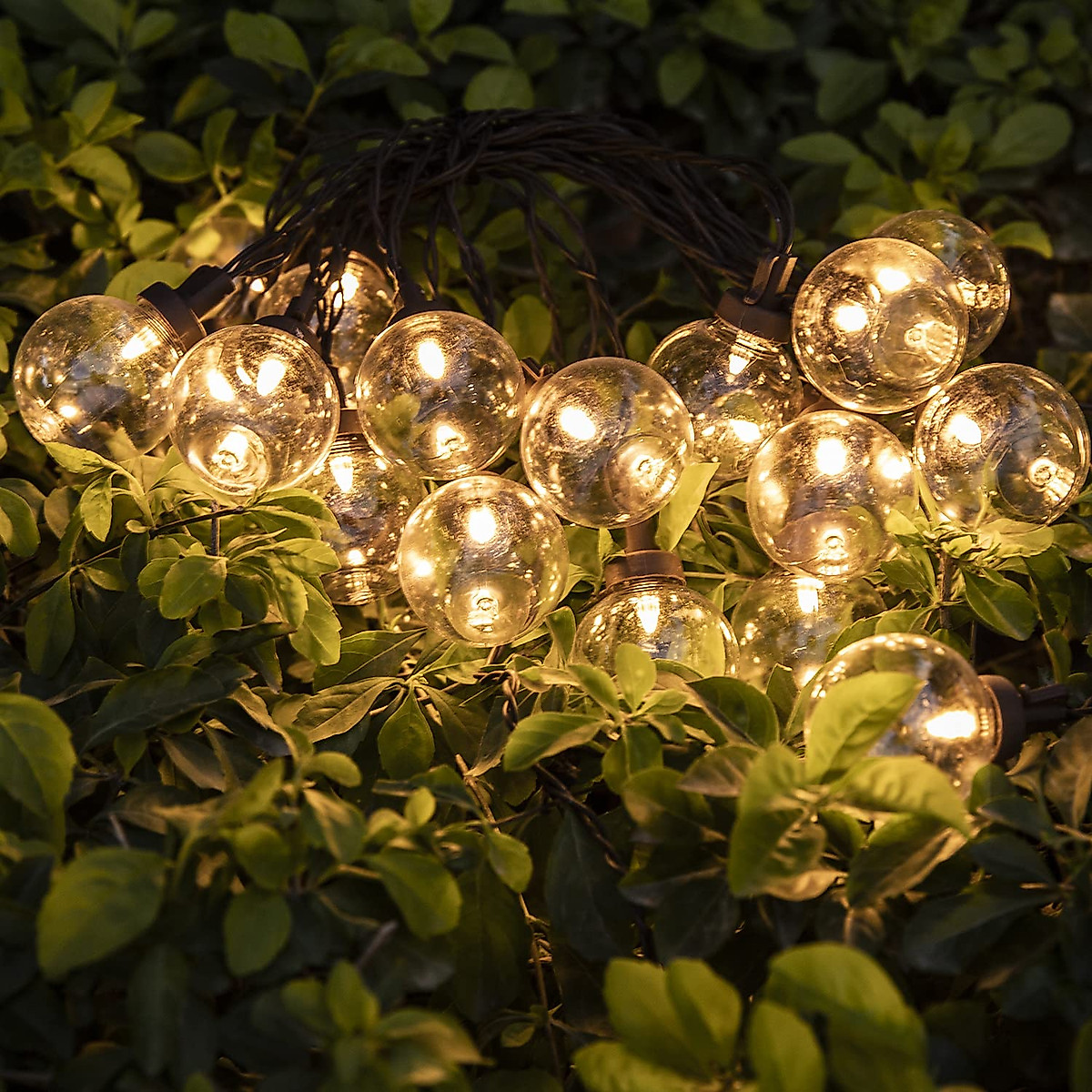 ZHONGXIN Solar String Lights Outdoor Globe, 38.6FT G40 Solar Patio String Lights Waterproof with 50 Warm White LED Plastic Bulbs, Great for Home Garden Backyard Gazebo Christmas Wedding Party Décor