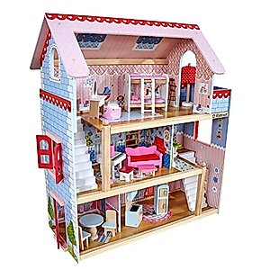KidKraft Chelsea Doll Cottage Wooden Dollhouse with 16 Accessories, Working Shutters, for 5-Inch Dolls