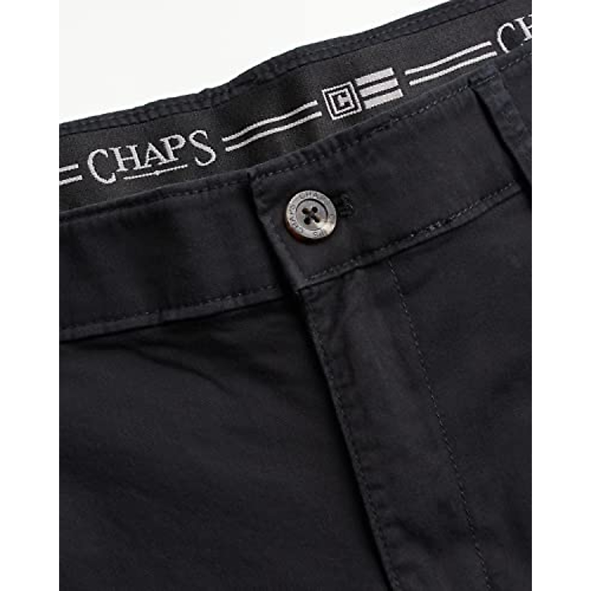 Chaps Men's Khaki Pants - Classic Straight Fit Casual Pant - Comfort Stretch Chinos with Flex Waistband for Men, Size 38W x 30L, American Black
