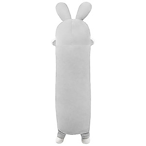 MIAOHAHA Long Bunny Rabbit Plush Toy Doll, Long Rabbit Stuffed Animal Hugging Pillow Hugging Pillow Gift for Kids and Girls(Gray Rabbit,90cm/35.4in)