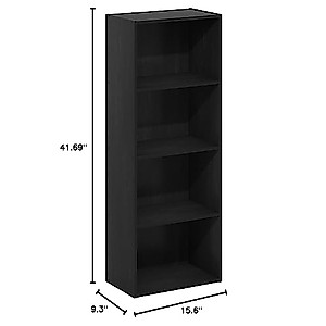 Furinno Luder Bookcase / Book / Storage, 4-Tier, Blackwood