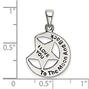 Auriga Fine Jewelry Sterling Silver I LOVE YOU TO THE MOON Antiqued Star and Moon Pendant Gift for Women