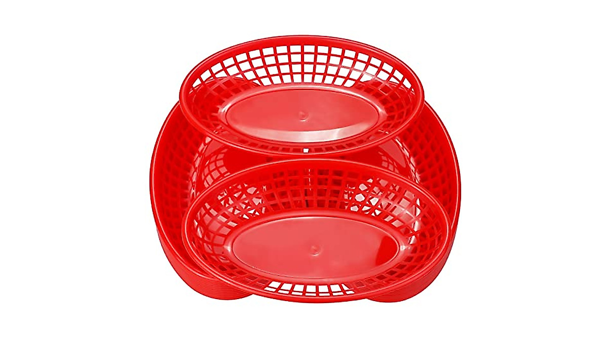 GothaBach 24 Red Fast Food Baskets & Serving Trays