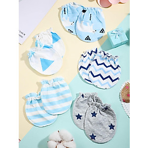 12 Pairs Newborn Baby Gloves 0-6 Months Infant Gloves Cotton Unisex Toddler No Scratch Mittens for Baby Boys and Girls (Fresh Style)