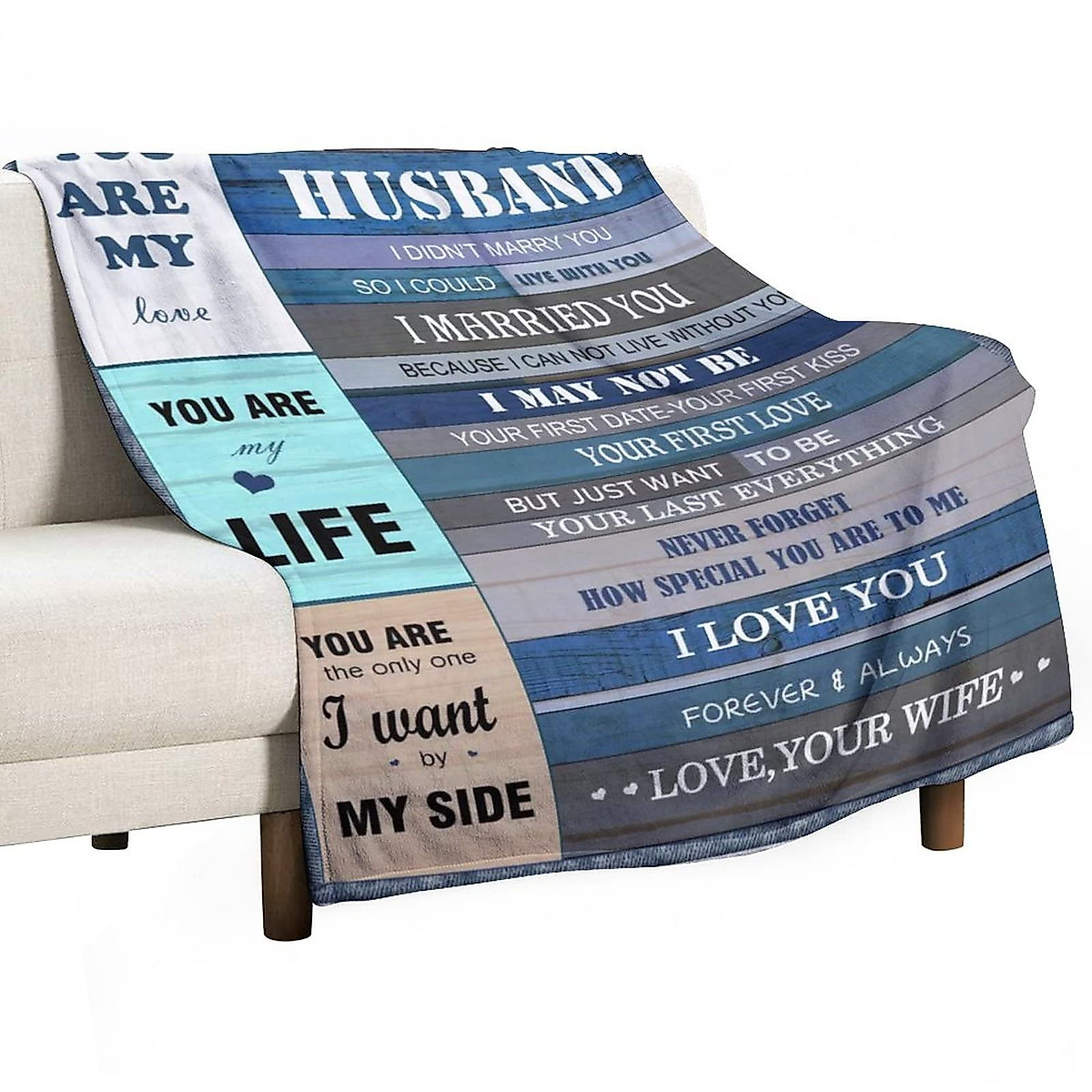 Azefun Anniversary Wedding Gifts for Couples,Romantic Gifts for Him, Soft Light Warm Fleece Blanket for Sofa Bedroom,Travel, Air Conditioner Blanket (Husband, 50 * 60 inch)