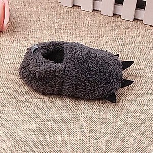 Lykmera Autumn Winter Children Baby Toddler Shoes Flat Non Slip Soft Warm Comfortable Cute Cartoon Shape Baptism Shoes (Grey, 6-12 Months)