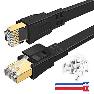 Deegotech CAT8 Cable 2Pack (30ft, Black, 1)