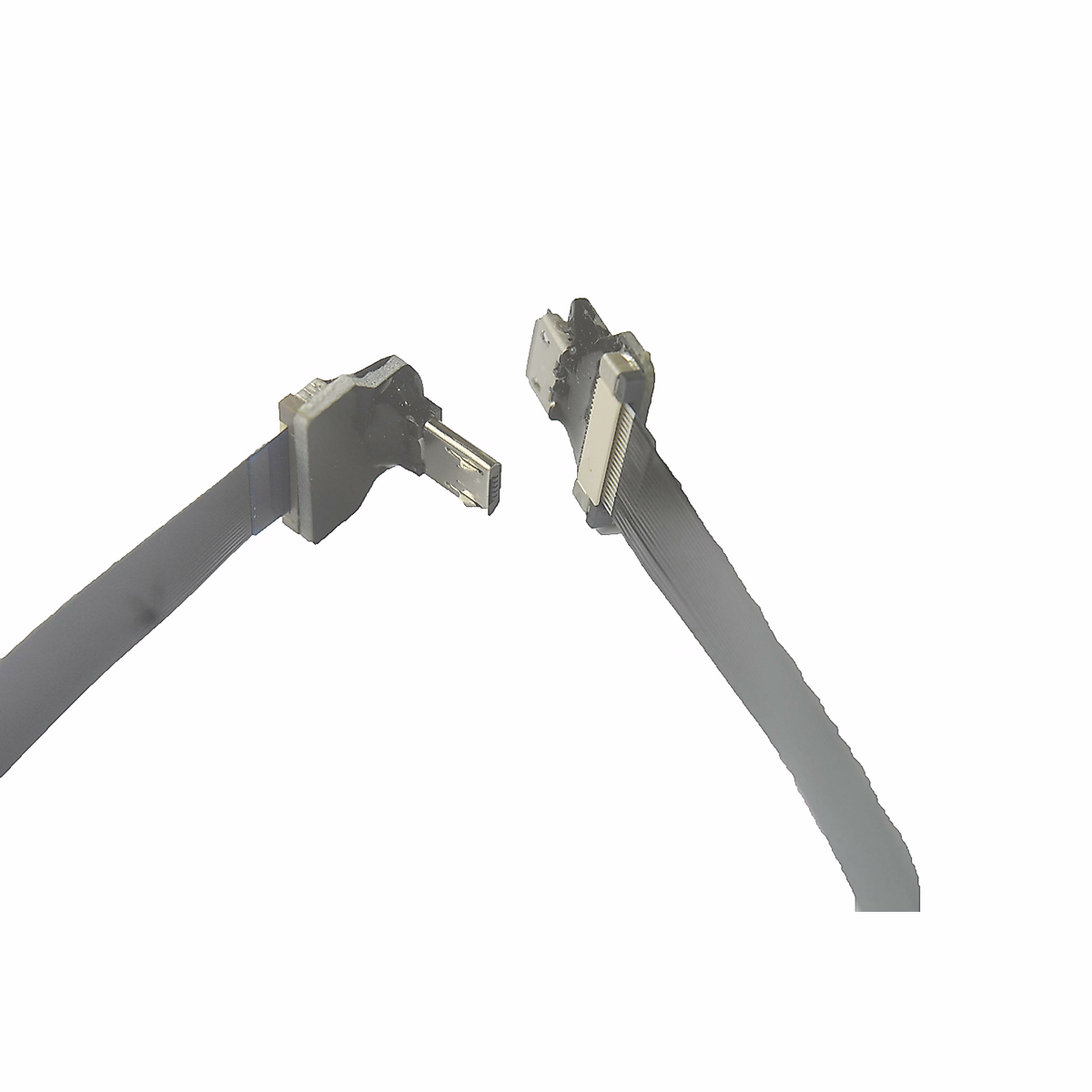 Permanent Ulter Flat Slim Thin Micro USB 90 Degree Angled Male to Micro USB Female for sync and Charging Black (10CM)