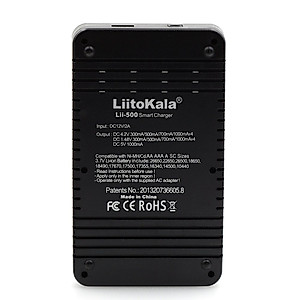 Lii-500 4 Slots Smart Intelligent Battery Charger for 3.7V Li-ion/ 1.2V Ni-MH Cylindrical Rechargeable Battery LCD Display