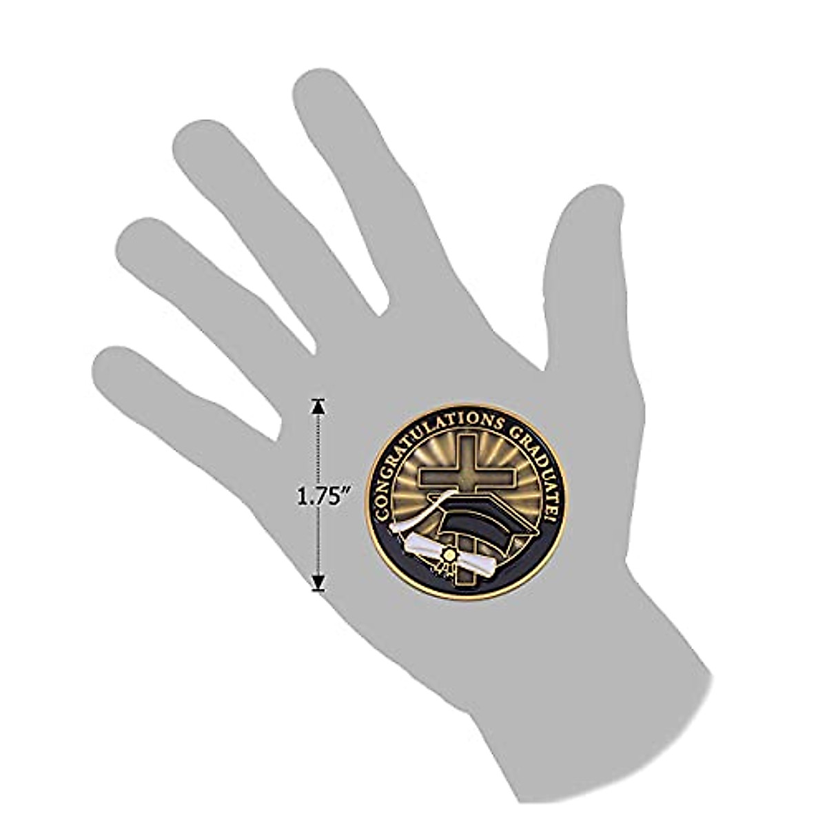 Congratulations Graduate Christian Coin, Religious Graduation Pass Along Token of Rejoicing, for High School, College, and Graduate School, Antique Gold-Color Plated Daniel 1:17 Gift