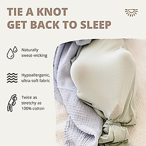 Wallaby Kids Extra Tall Knotted Baby Gown, Super Soft Viscose from Bamboo Newborn Sleeper for Baby Girl and Boy (Seafoam, 0-3 months)