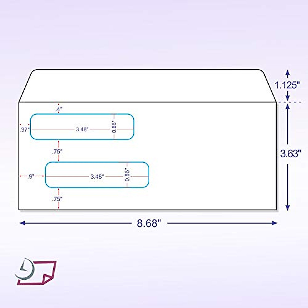 NextDayLabels - Box of 500# 8 Self Seal Double Window Security Check Envelopes