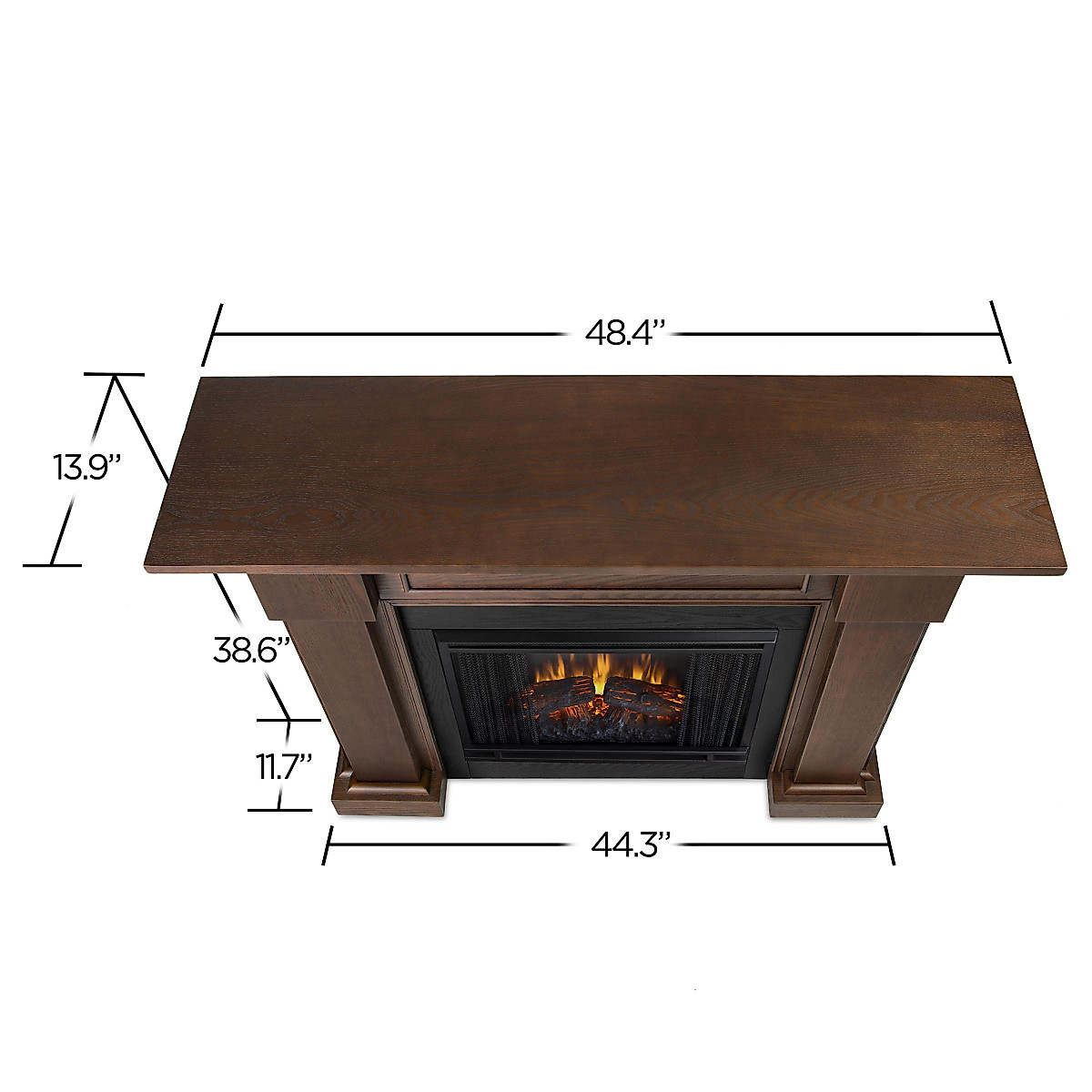 Real Flame White Hillcrest Electric Fireplace, Medium
