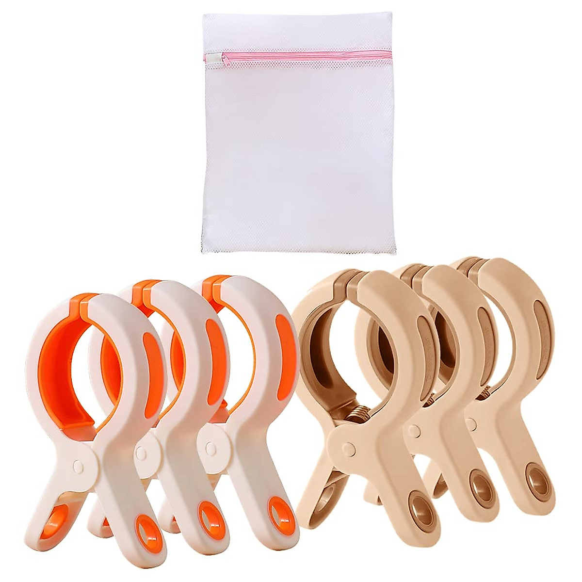 Beach Towel Clip,Lawdiey 6 PCS Silicone Plastic Clips for Beach Chairs Cruise Chair Heavy Laundry Clothespins Windproof Clamps Beach Blankets Clothes with 1 PCS Laundry Bag