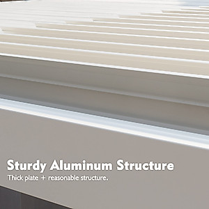 Kozyard Elizabeth Outdoor Louvered Pergola Sun Shade Aluminum Pergola Rainproof Gazebo with Adjustable Roof for Outdoor Deck Patio Garden Yard (12' x 14', White)