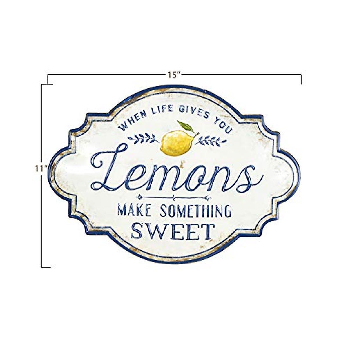 Creative Co-Op Life Gives You Lemons Make Something Sweet Metal Wall Décor, White
