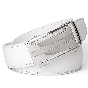 Clubbelts - Men's Genuine Leather Ratchet Adjustable Belt with Automatic Buckle, 1.4" Wide, for Men’s Dress Casual Belt