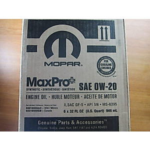 Dodge Durango 3.6L 6 Qts. 0W-20 Maxpro+ Synthetic Oil & Mopar Filter