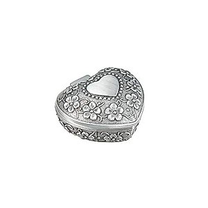 Feyarl Small Vintage Jewelry Trinket Box Ring Earrings Necklace Organizer Case Metal Treasure Chest Storage Keepsake Gift Box for Girls Birthday Gift