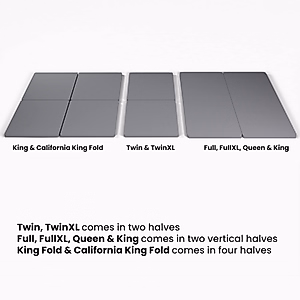 Treaton, 1.5-Inch Split Bunkie Board for Mattress/Bed Fully Assembled, Improved Comfort and Support, Queen(Fold), Grey