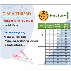 Tiara PDO Thread Lift Korea - Mono Screw Type/Sharp (40pcs) (30G25)