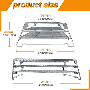 Jerky Racks for Barrel Style Pellet Grills, 21 inch 3 Tiered Foldable Sliding, 830 in² Cooking Space Expansion Accessory for Traeger, Pit Boss, Green Mountain, Camp Chef and More Smoker Grills