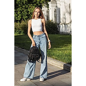 Missnine Mini Backpack for Women Cute Small Backpack Purse With Pompom PU Leather Bookbag Small Casual Daypacks For Ladies