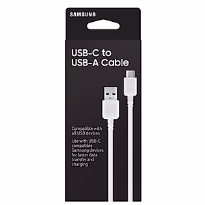 Samsung EP-DN930CWEGUS USB-C to USB-A Sync and Transfer Cable, 1 Meter, Retail Packaging, White