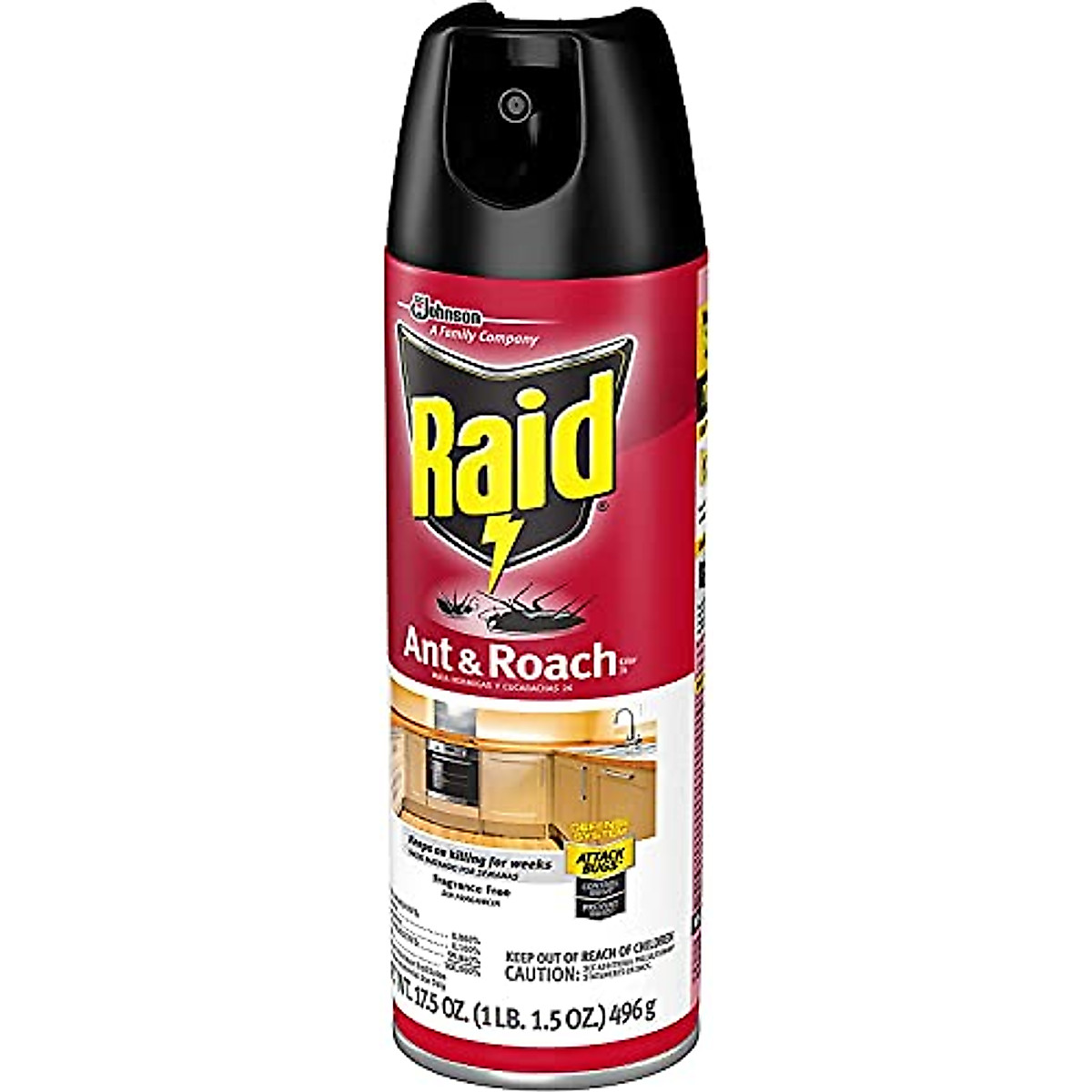 Raid Ant and Roach Killer, Fragrance Free, 17.5 OZ