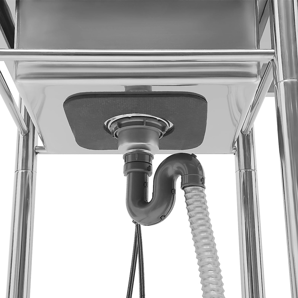 Single Bowl Kitchen Sinks, Commercial Restaurant Sink Prep Table with Faucet, 35.4" W x 21.2" D x 39.3" H Stainless Steel 1 Compartment Sink With Adjustment Feet For Restaurant, Laundry Room