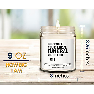 Flairy Land Vanilla Funeral Director Candle - Funeral Gifts