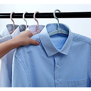 WOIWO 8 PCS Portable Folding Clothes Hanger Creative Travel Easy to Carry Clothes Hanger for Adults and Children