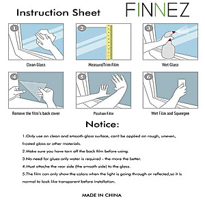 Finnez Frosted Window Film Non-Adhesive, Frosting Privacy Film for Glass Windows, Self Static-Cling Decorative Window Cling for Home Office UV Protection Cross Pattern 17.5 x 78.7 inches