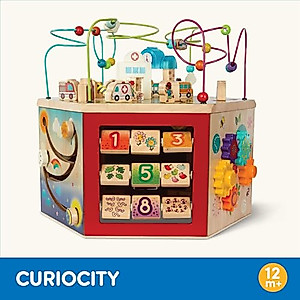 Battat – Wooden Activity Cube – City-Themed Activity Center – Educational Toys- Wooden Toys For Toddlers And Kids- 1 year +