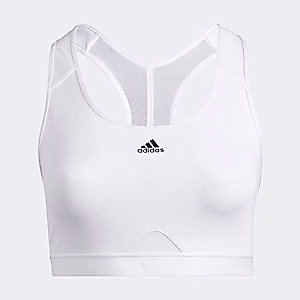 adidas Women's Plus Size Training Medium Support Racer Back Good Level Bra Padded w/ Removable Pads