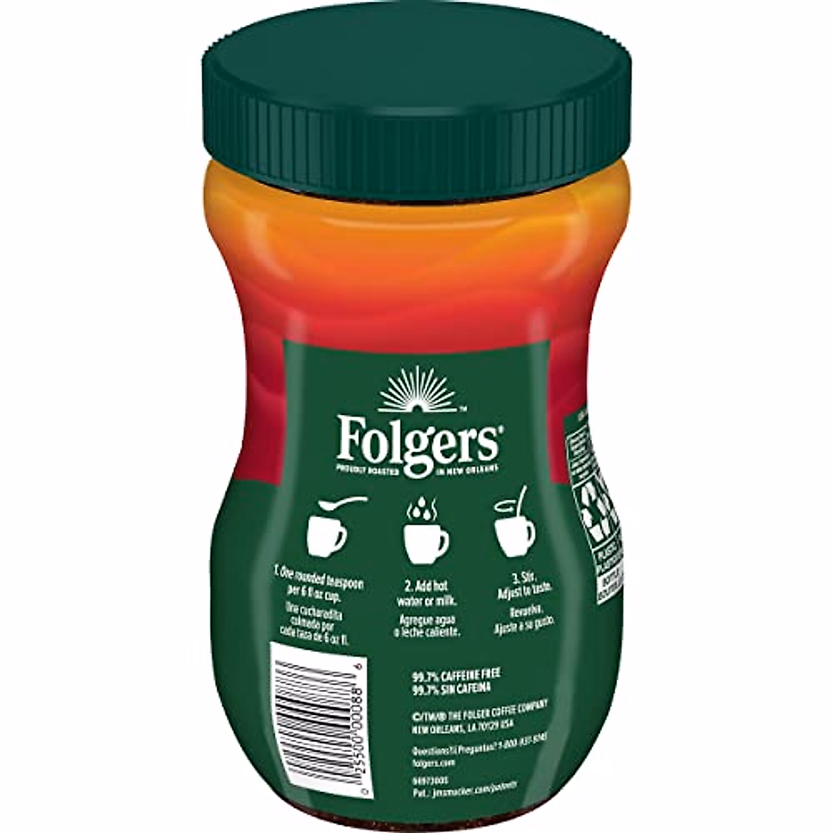 Folgers Classic Decaf Instant Coffee, 8 Ounce