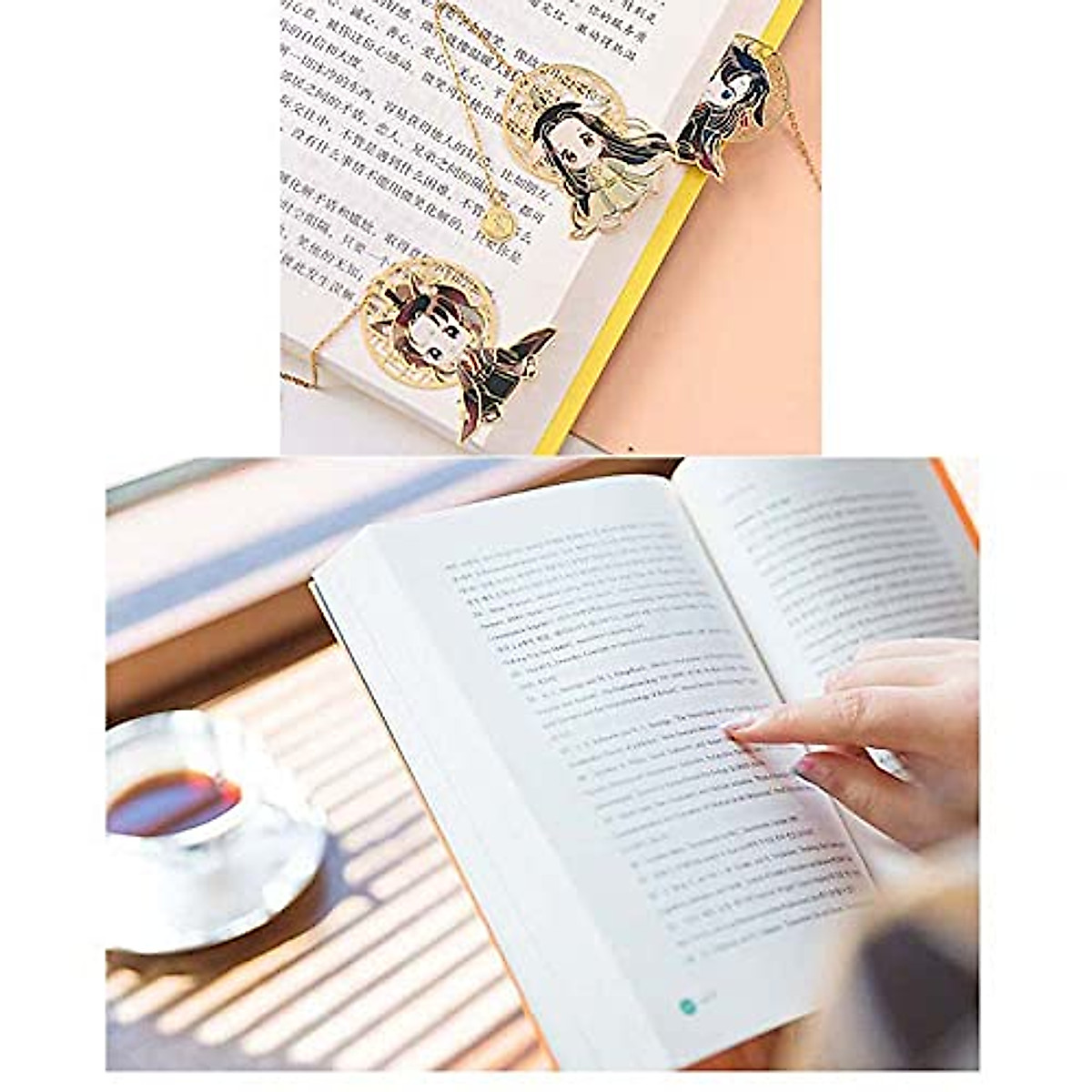 Anime Heaven Official's Blessing Bookmark Tian Guan Ci Fu Metal Hollowing Book Markers Gift for Reader, Student, Bookworm(C)