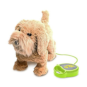 MEVA Kids Walking and Barking Puppy Dog Toy Pet with Remote Control Leash, Gifts for Kids Boys Girls (Brown)