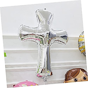 ifundom 18 Pcs Wedding Party Balloons Religious Balloons Baptism Balloons Party Decoration God Bless Baptism Decoration Kids Party Balloon Modeling Baby Girl Aluminum Film