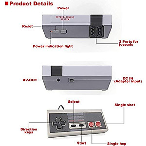 Classic Video Retro Game Console, Classic Mini Console -Built-in with 620 Classic Retro Games Dual Players Mode Console Kids, Adult, Children Gift, Valentine/Birthday Gift