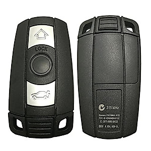 3 Buttons Keyless Remote Car Key Fob Fit for BMW 3 5 Series X5 X6 315MHz KR55WK49127 KR55WK49123 (Black)
