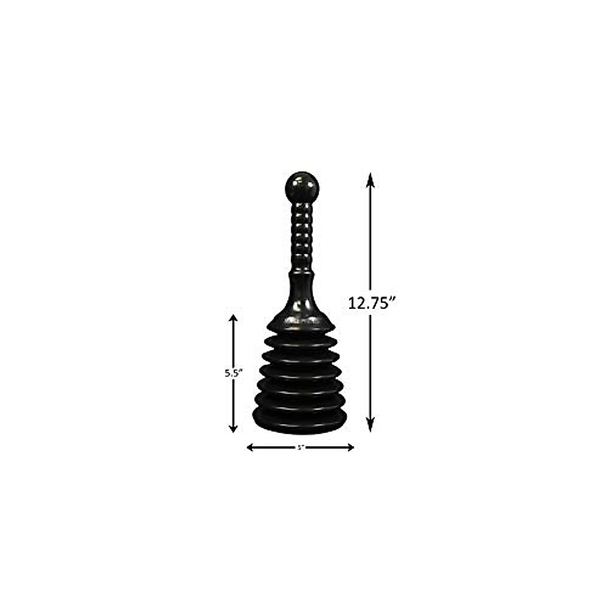 Master Plunger MPS4 Sink & Drain Plunger for Kitchen Sinks, Bathroom Sinks, Showers, and Bathtubs. Small and Strong Design with Large Bellows Commercial & Residential Use, Black