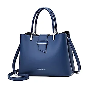 PORRASSO Fashion Handbag Purses Women Top-Handle Bags Ladies Crossbody Bag Satchel PU Leather Shoulder Tote Bags Blue