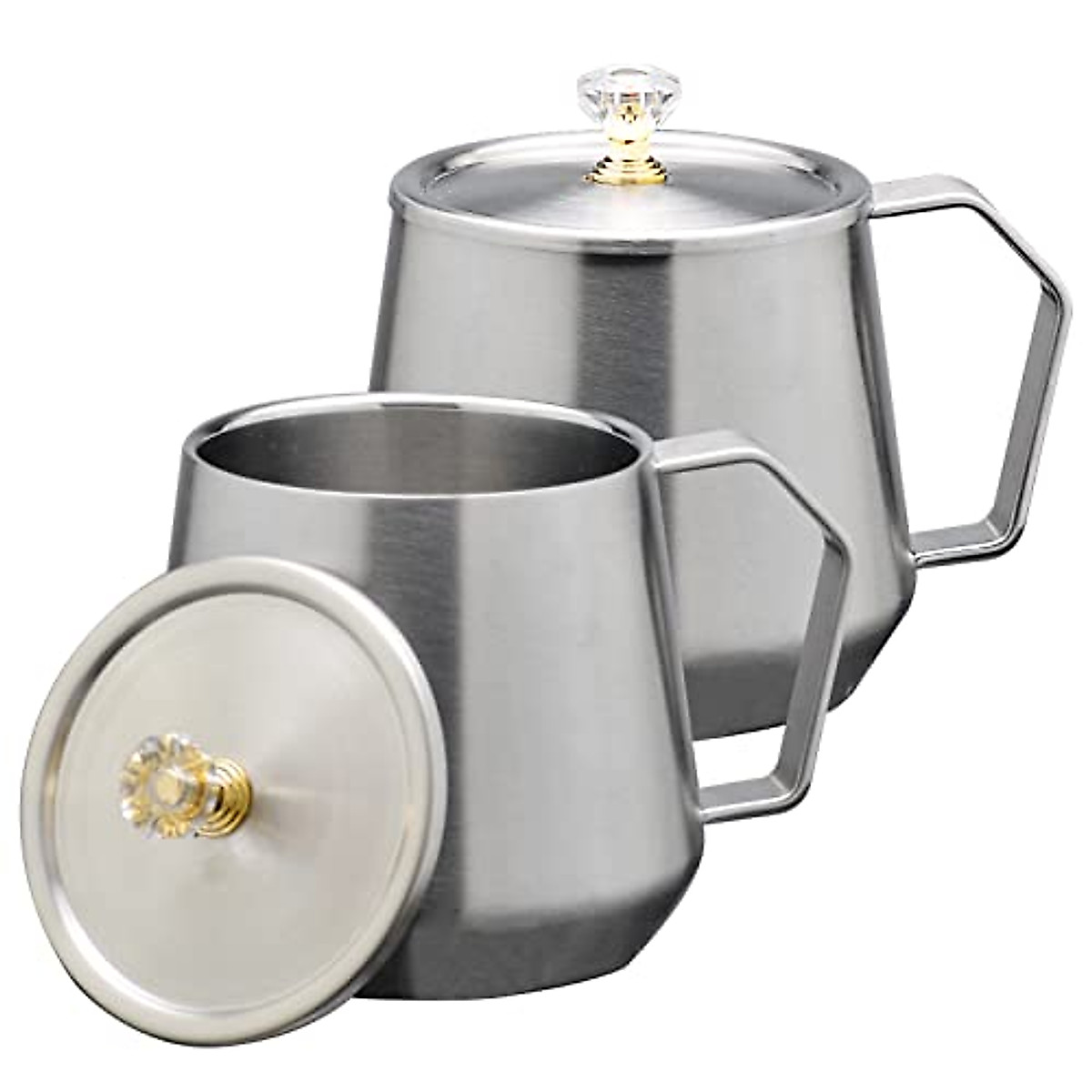 SANQIAHOME 14 Oz Classic Double Layer Anti Scalding Stainless Steel Mug, 2 Pieces/Set